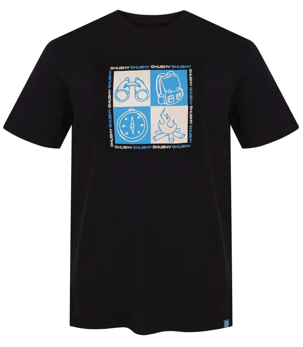 Pánské bavlněné triko - Tee Square M - black, L | HUSKYCZ.CZ