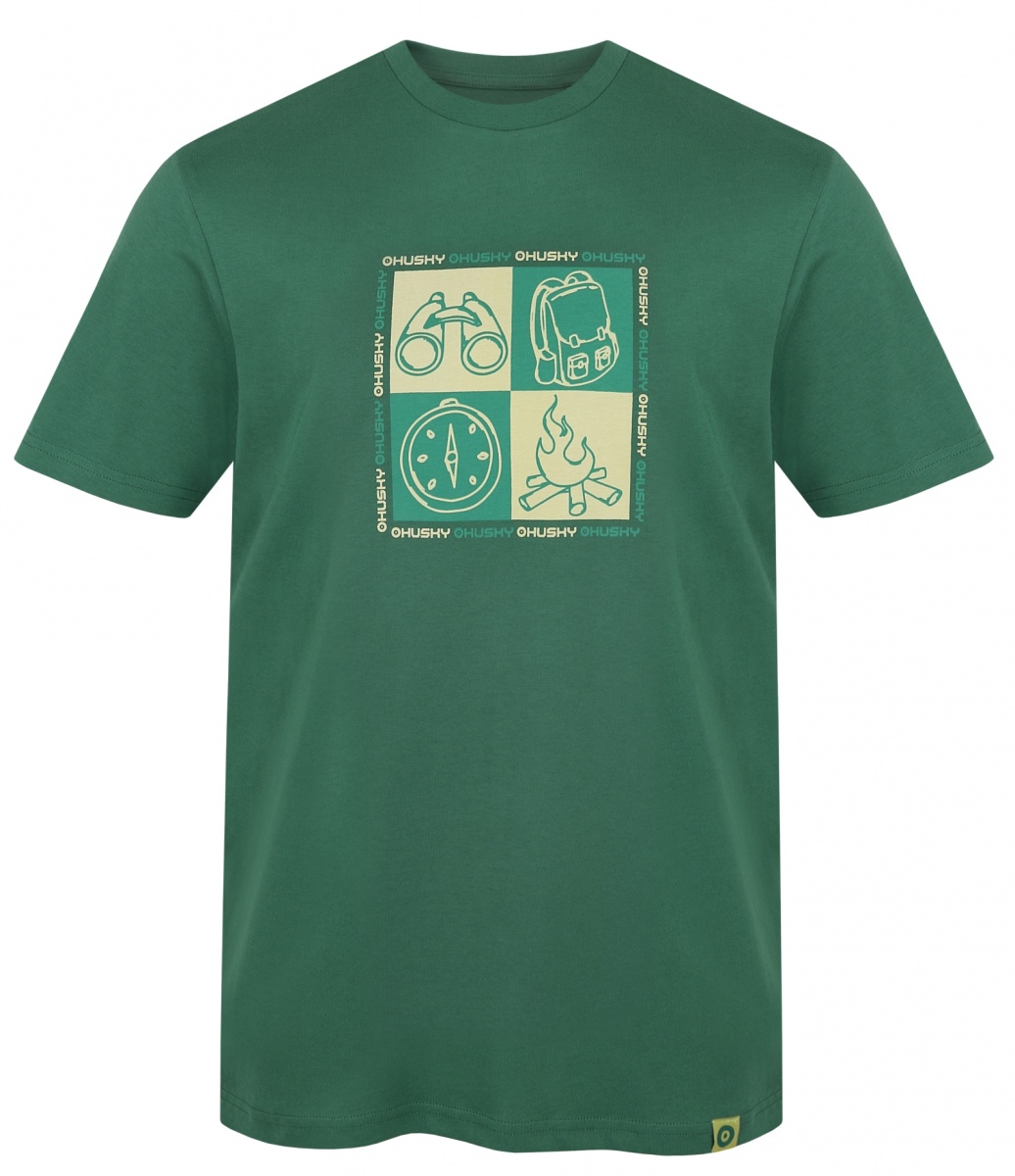 Pánské bavlněné triko - Tee Square M - green, L | HUSKYCZ.CZ